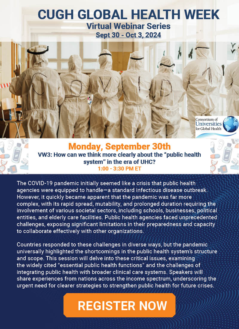 Announcing CUGH Virtual Week: Global Health Webinar Series - Sept 30 ...
